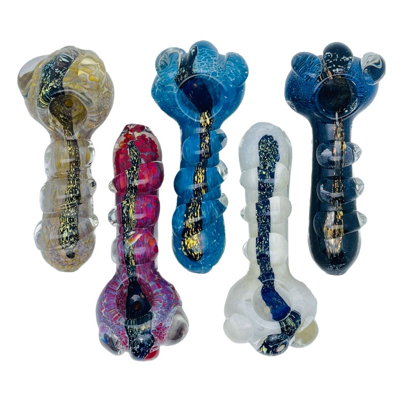 5" Dichro Glass Spoon Pipe, Fancy Glass Pipe With Dichro Swirls, Glass ...