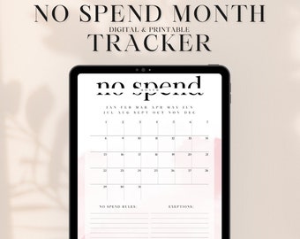 No Spend Month / Saving Challenge Tracker / Budgeting / Money - Etsy