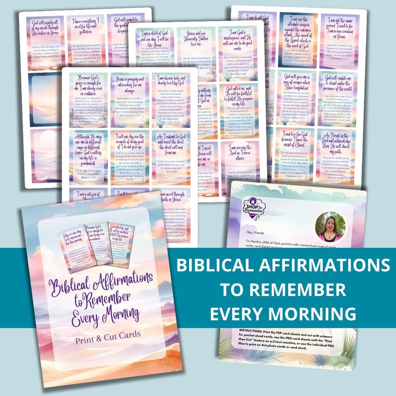 Printable Biblical Affirmation Cards Based on Scripture With a ...