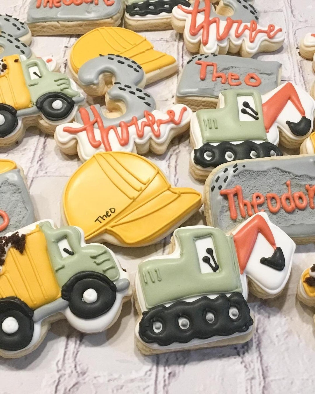 12 Decorated Construction Set Sugar Cookies, Iced Decorated ...