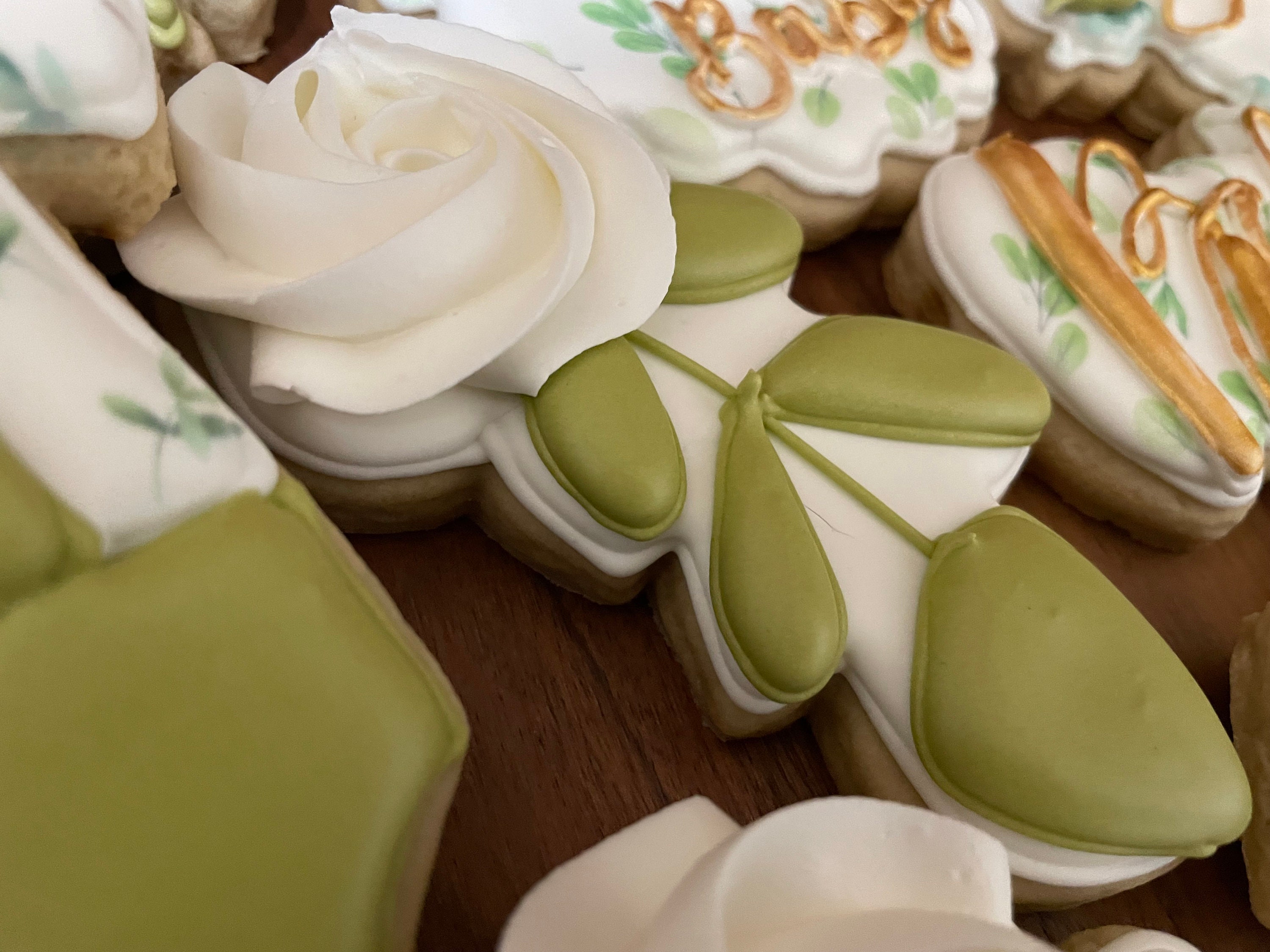 Greenery Baby Shower Decorative Sugar Cookies, Royal Icing Cookies ...