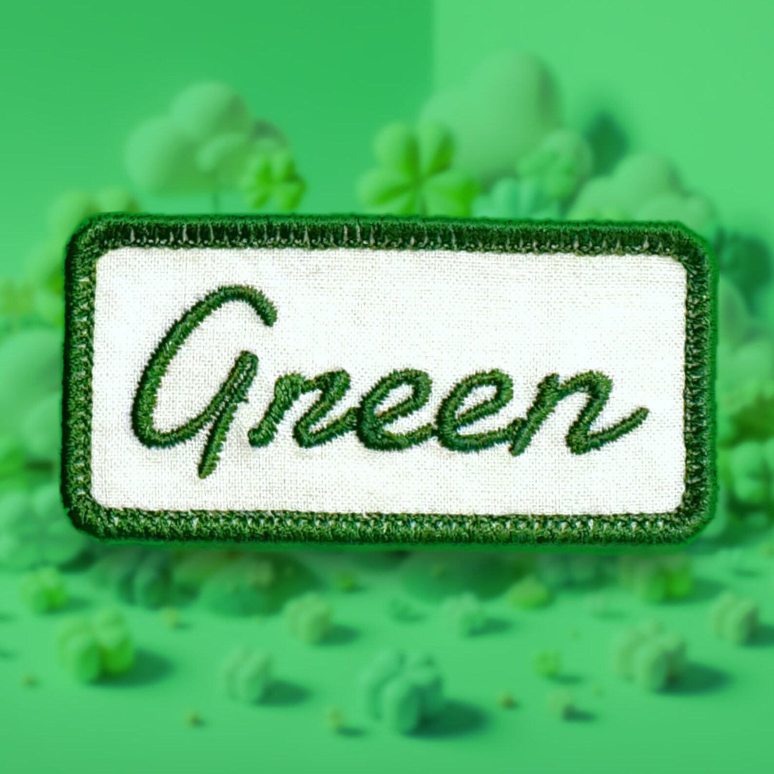 Custom Embroidered Iron-on Name Patch - Rectangle - White Background - Etsy