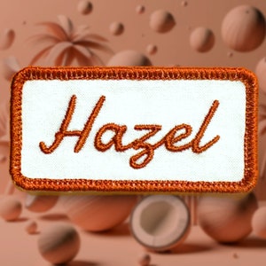 Custom Embroidered Iron-on Name Patch - Rectangle - White Background - Etsy