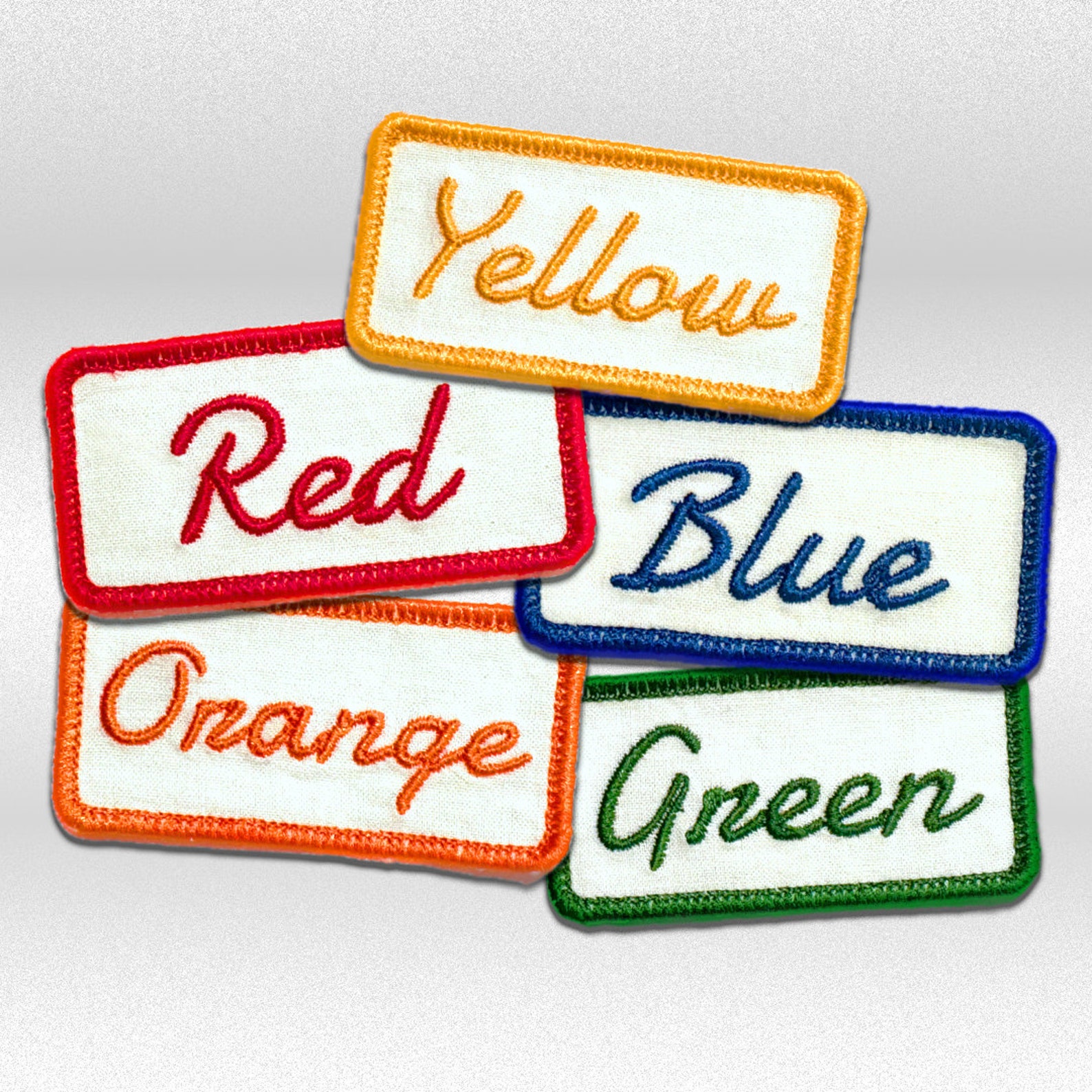 Custom Embroidered Iron-on Name Patch - Rectangle - White Background - Etsy