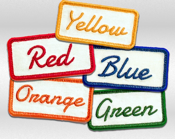 Custom Embroidered Iron-on Name Patch - Rectangle - White Background - Etsy