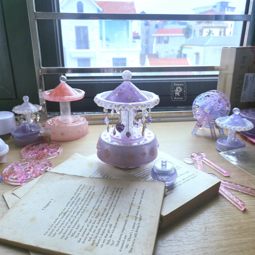 Rapunzel Carousel Music Box Lamp | Princess Night Light, Crystal ...