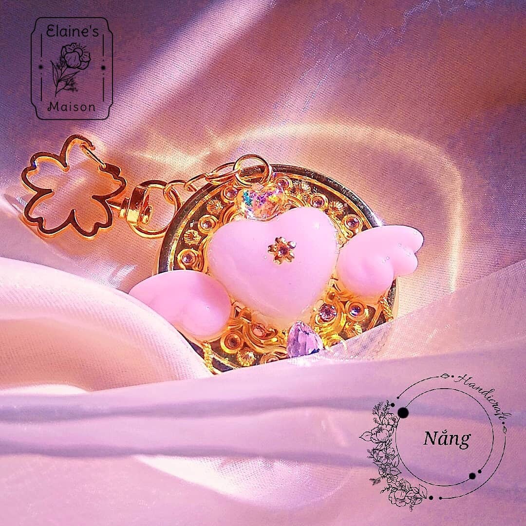 Handmade Sailor Moon Resin Sakura Pink Heart With Wings Jewel Box for ...