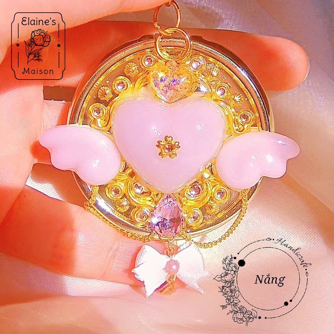 Handmade Sailor Moon Resin Sakura Pink Heart With Wings Jewel Box for ...