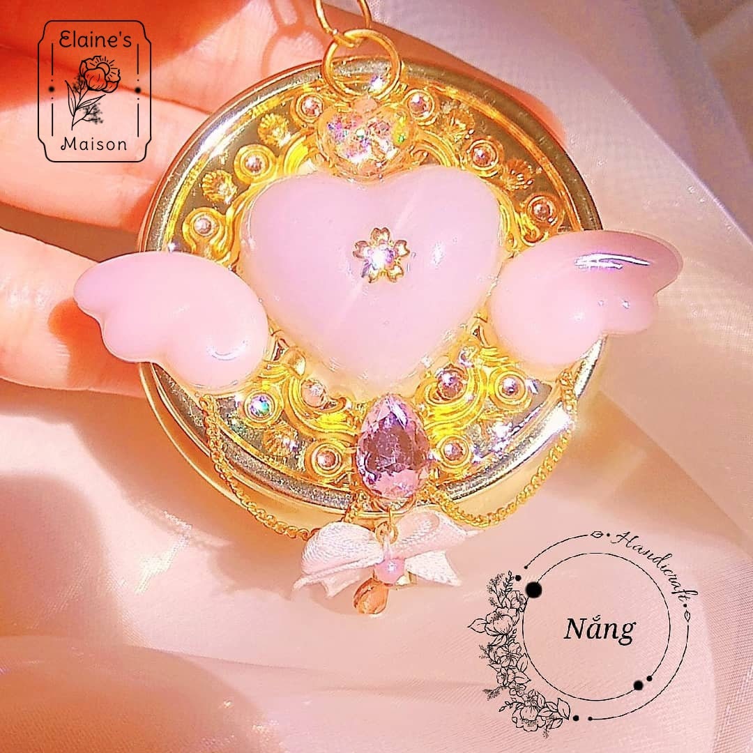 Handmade Sailor Moon Resin Sakura Pink Heart With Wings Jewel Box for ...