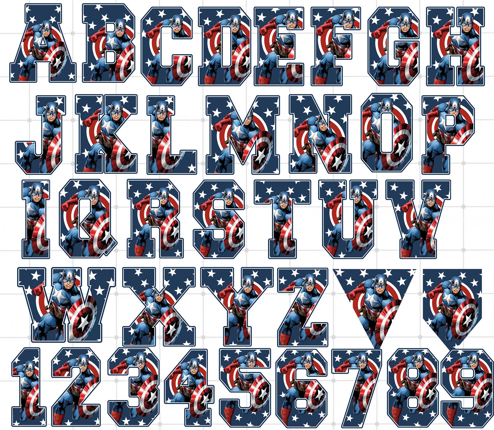 Avengers Alphabet PNG: Superhero Font (digital Download) - Etsy