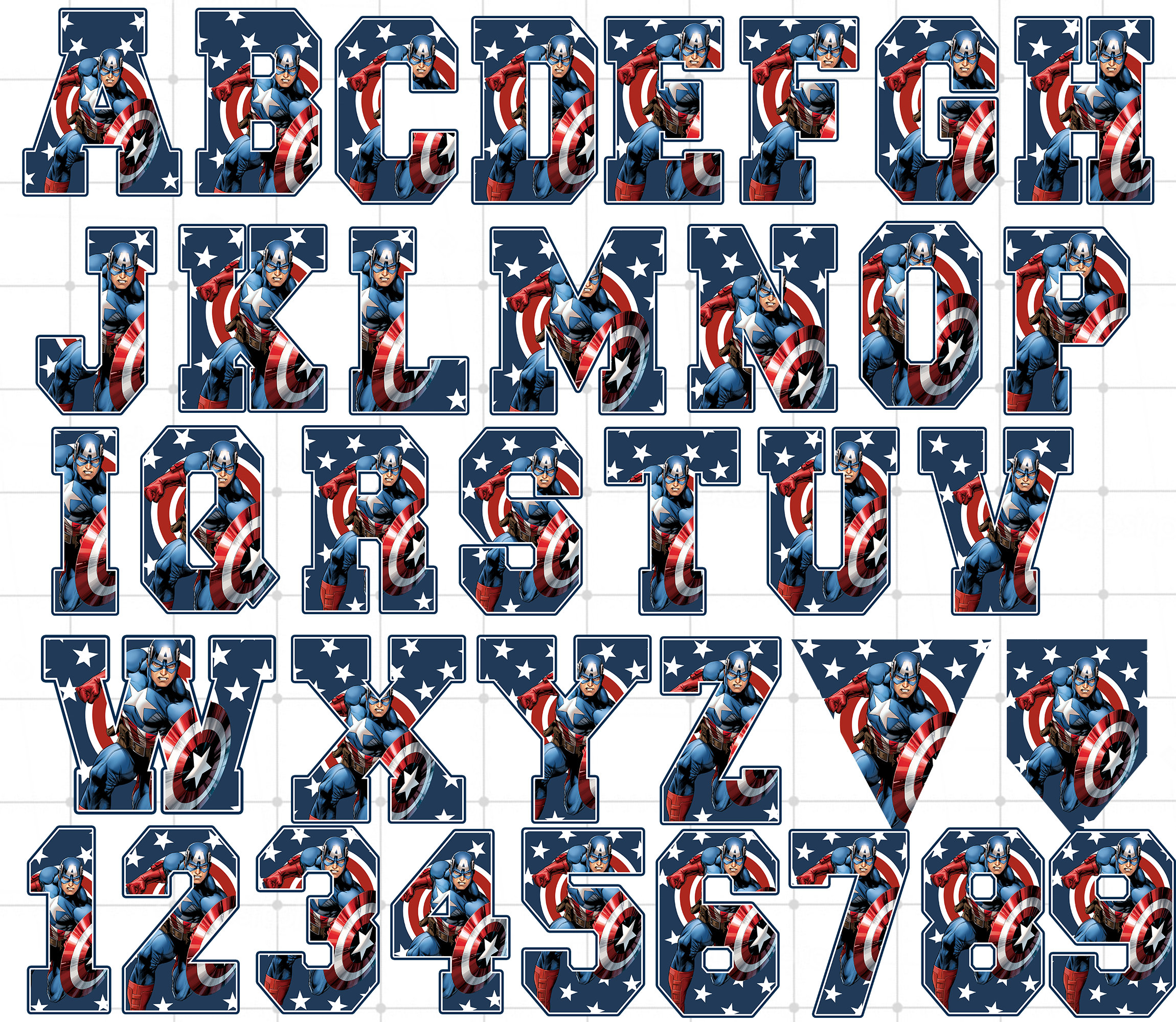 Avengers Alphabet PNG: Superhero Font (digital Download) - Etsy