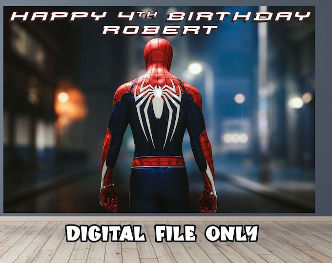 Spiderman Happy Birthday Banner, Spiderman Banner for Party, Custom ...