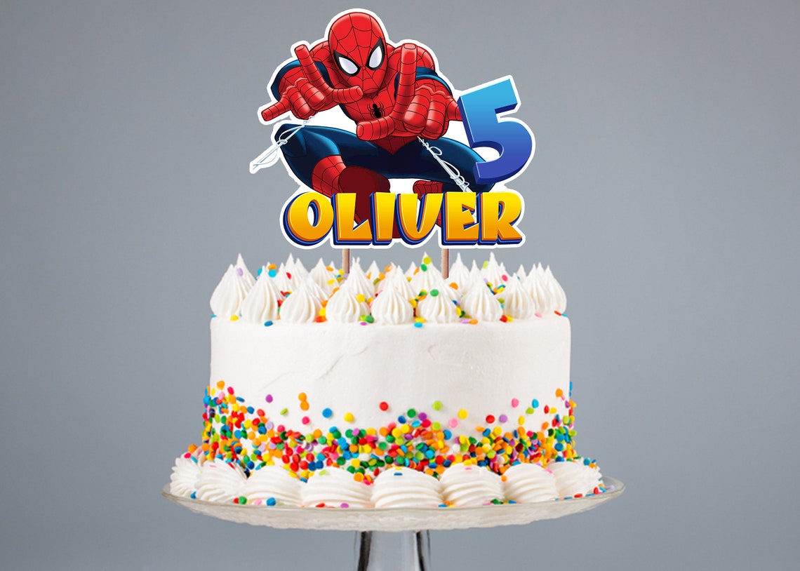 Spiderman Birthday Cake Topper Spiderman Customised - Etsy