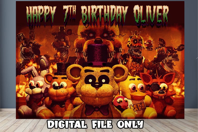 Five Night's Freddy Birthday Banner Freddy Birthday - Etsy