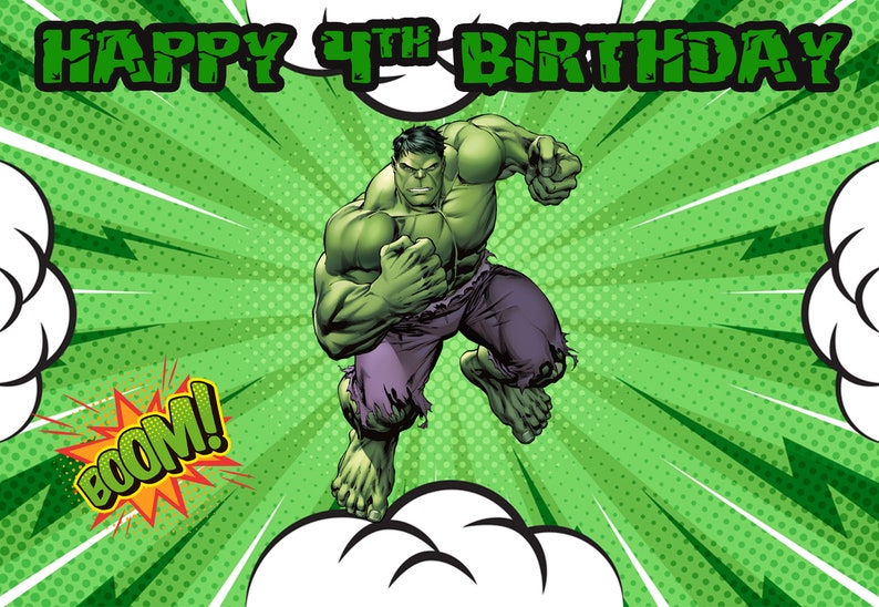 Hulk Birthday Backdrop Superhero Birthday Banner Hulk - Etsy