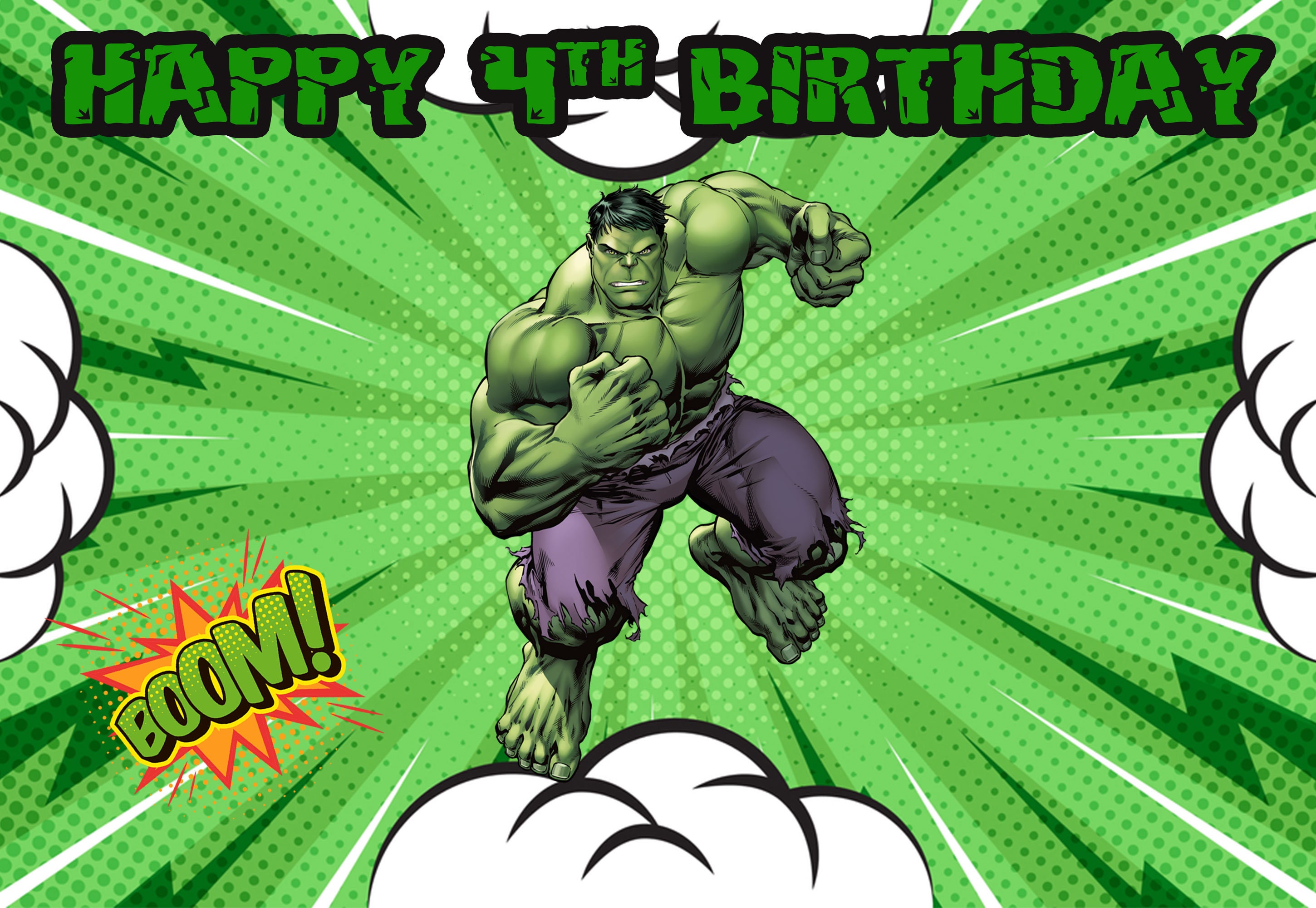 Hulk Birthday Backdrop Superhero Birthday Banner Hulk - Etsy