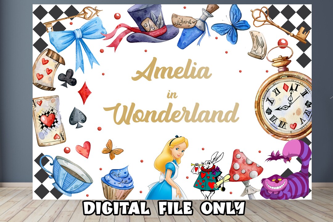 Alice in Wonderland Birthday Banner, Alice in Wonderland Birthday ...