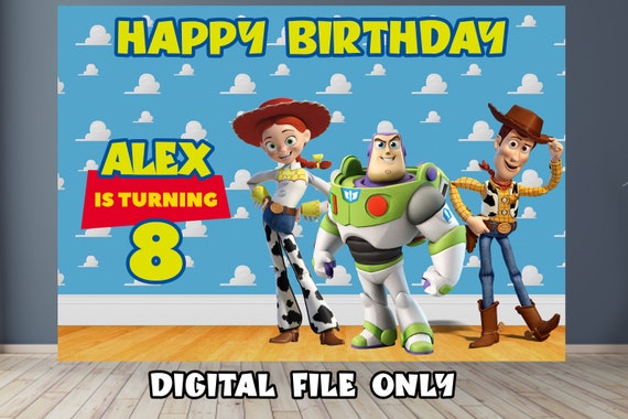Digital File Only Toy Story Birthday Backdrop Toy Story - Etsy