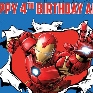 Iron Man Birthday Banner,iron Man Backdrop,avengers Personalized ...