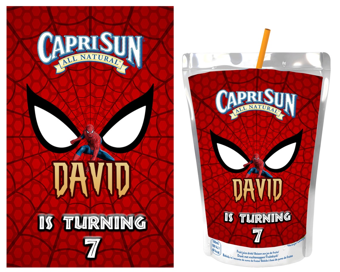 Spiderman Party Labels: Chip Bag, Caprisun, Water Bottle (digital File ...