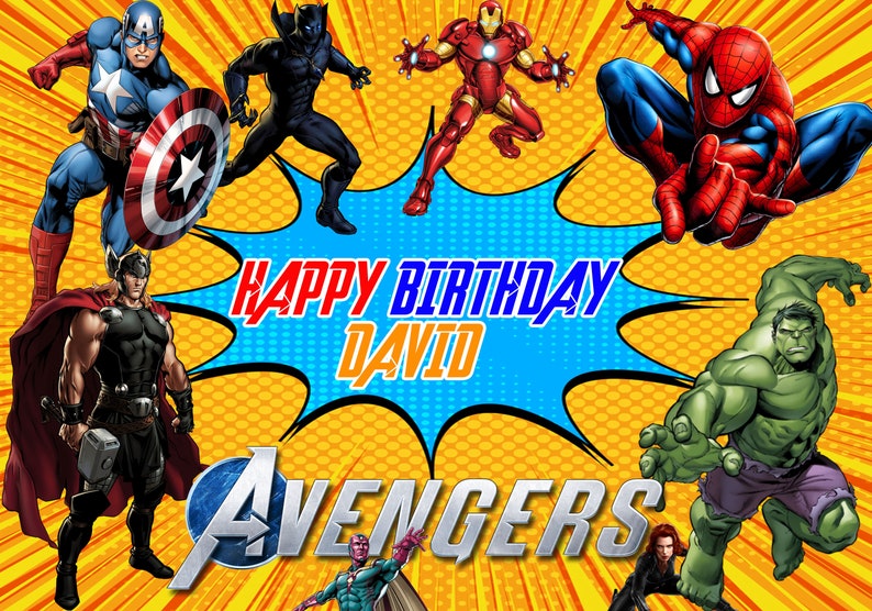 Avengers Birthday Backdrop Superhero Birthday Banner Avengers - Etsy