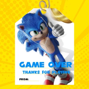 Sonic Thank You Tag - Sonic Birthday Party | Sonic Thank You Gifts ...