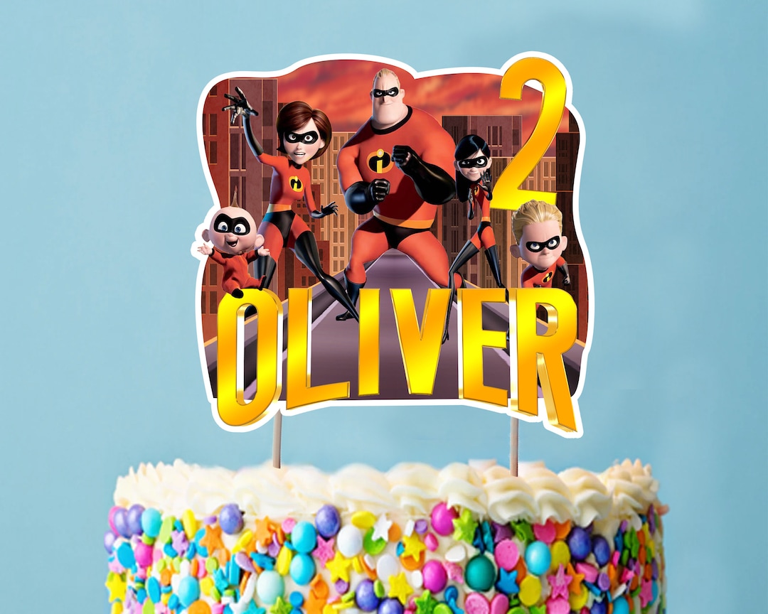 The Incredibles Cake Topper: Personalized Party Decoration (digital ...