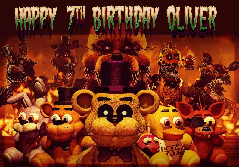 Five Night's Freddy Birthday Banner Freddy Birthday - Etsy