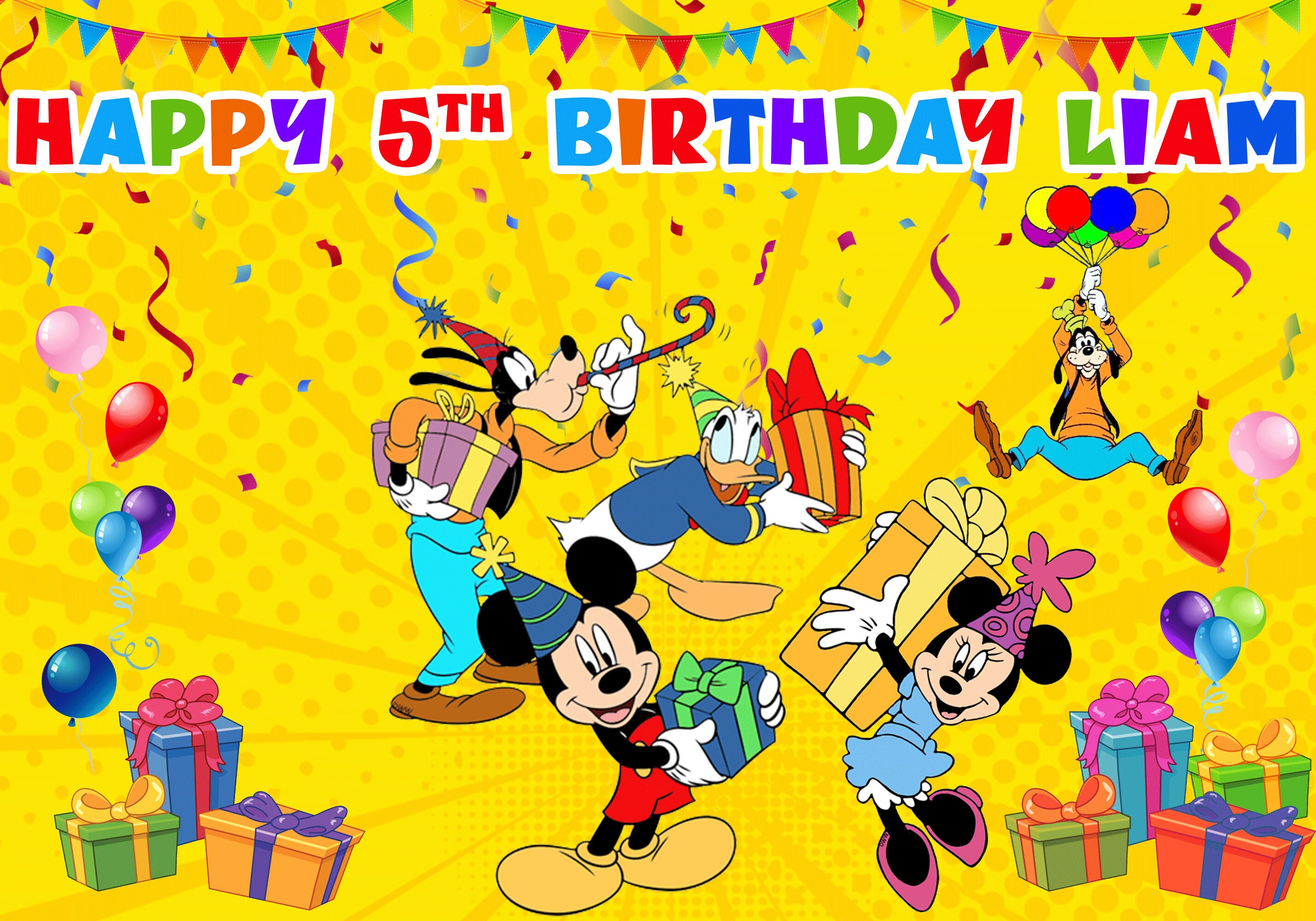 Safari Mickey Mouse Birthday Banner: Custom Backdrop (digital File Only ...