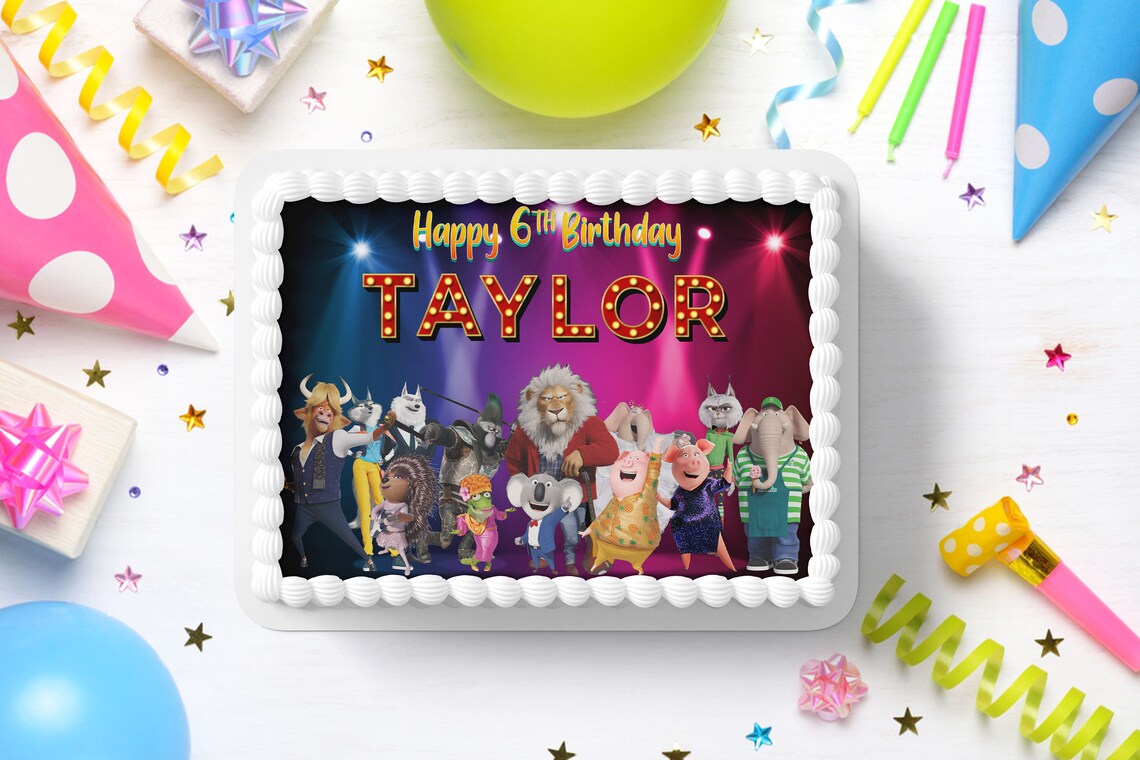 Sing 2 Personalized Edible Cake Topper Sing 2 Cake Top - Etsy