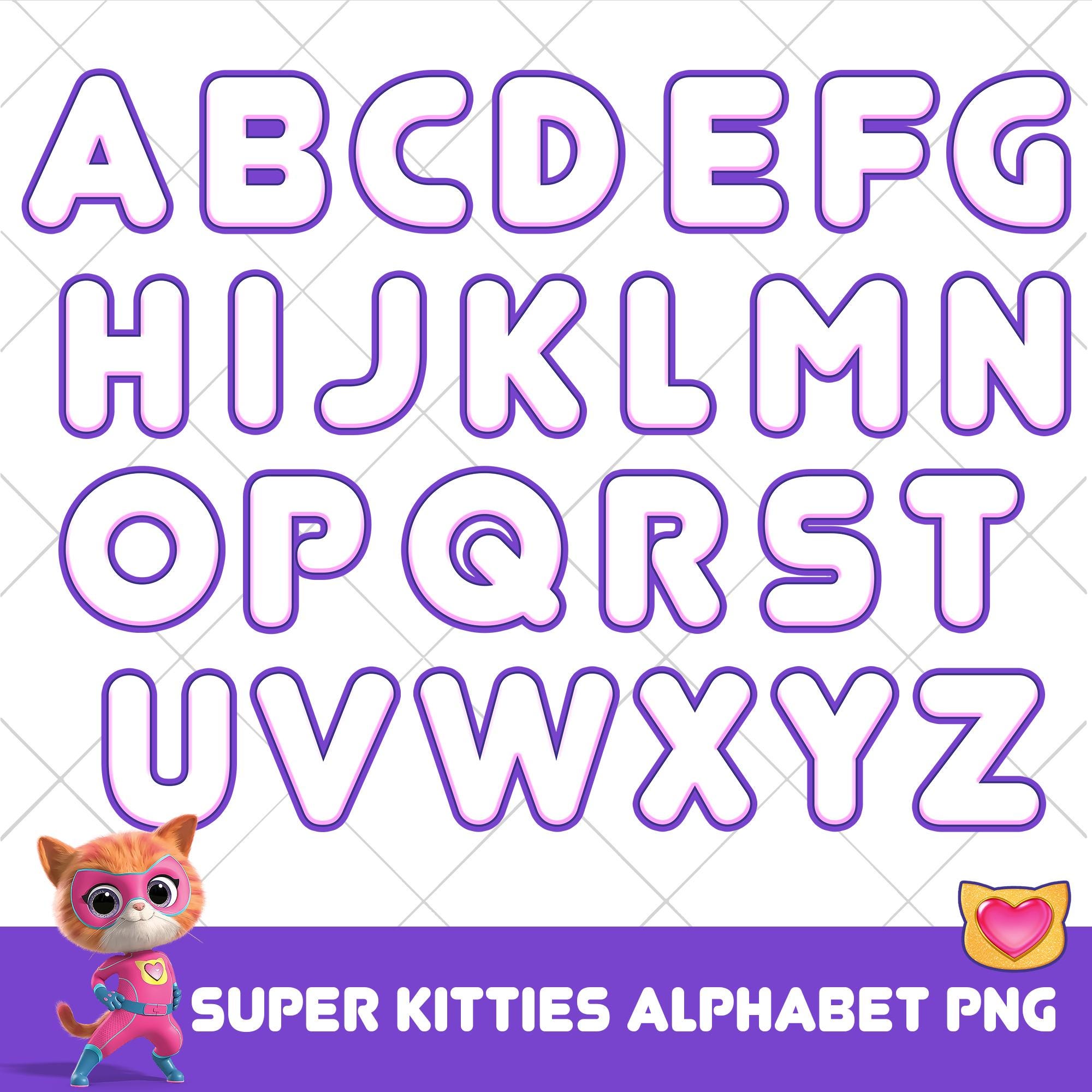 Super Kitties Font Alphabet: PNG Files (digital Download) - Etsy