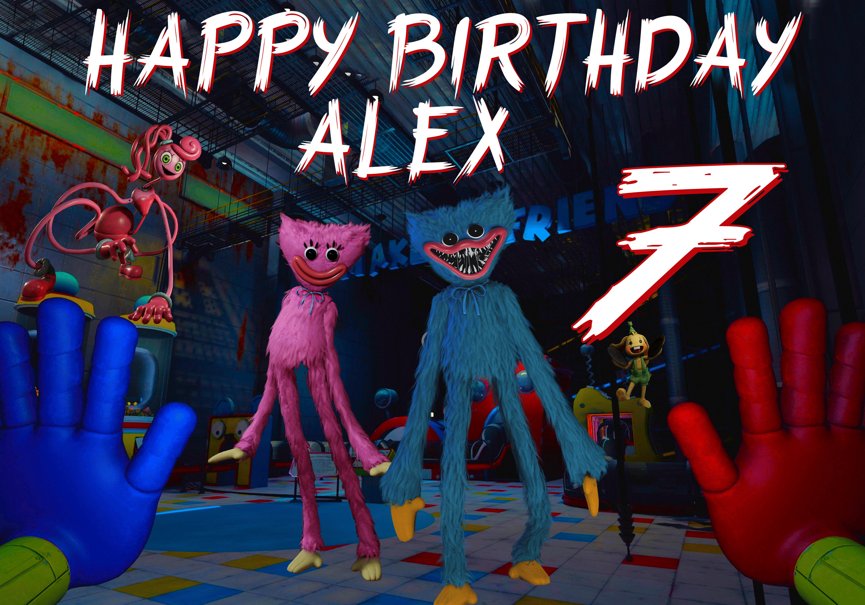 Huggy Wuggy Birthday Backdrop Huggy Wuggy Birthday Banner - Etsy Ireland