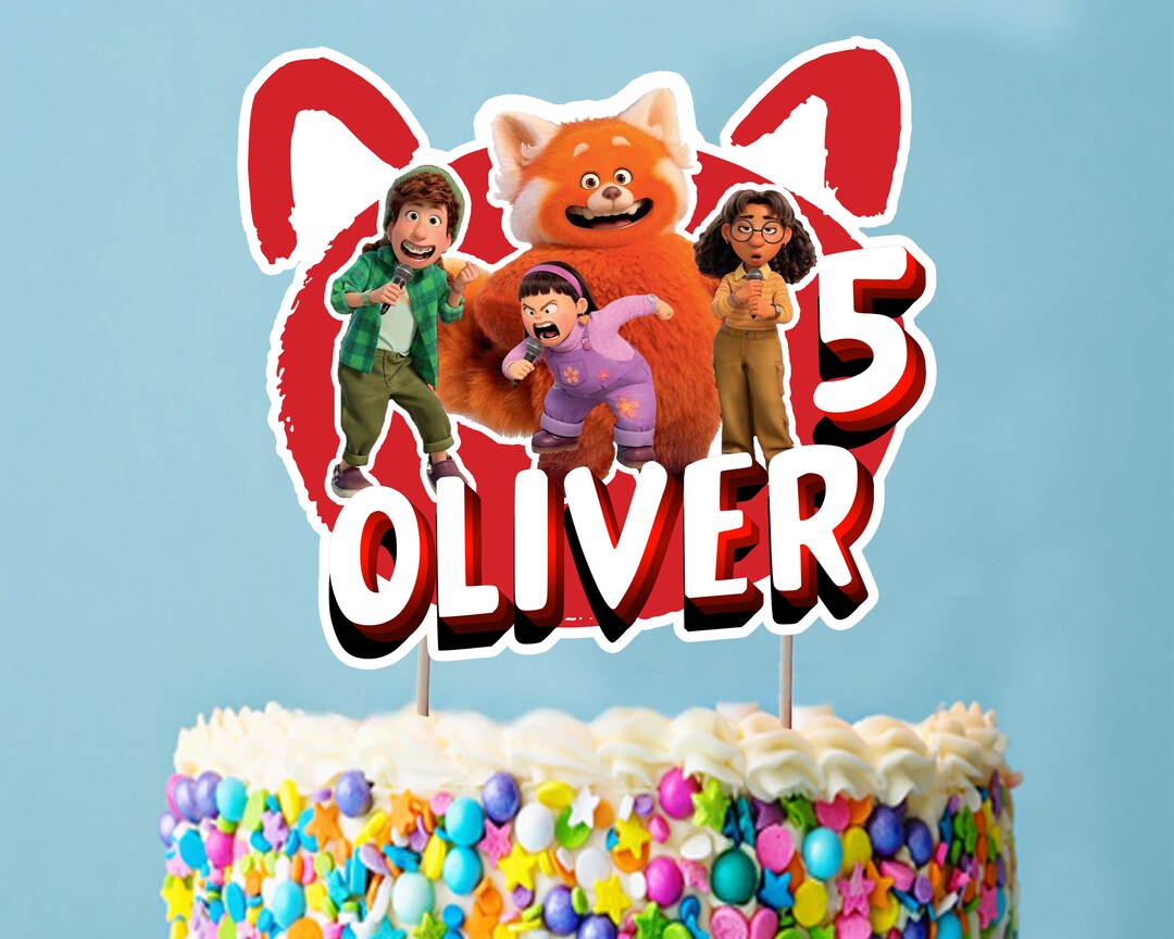 Turning Red Birthday Party Cake Topper Cake Topper Imprimible Turning ...