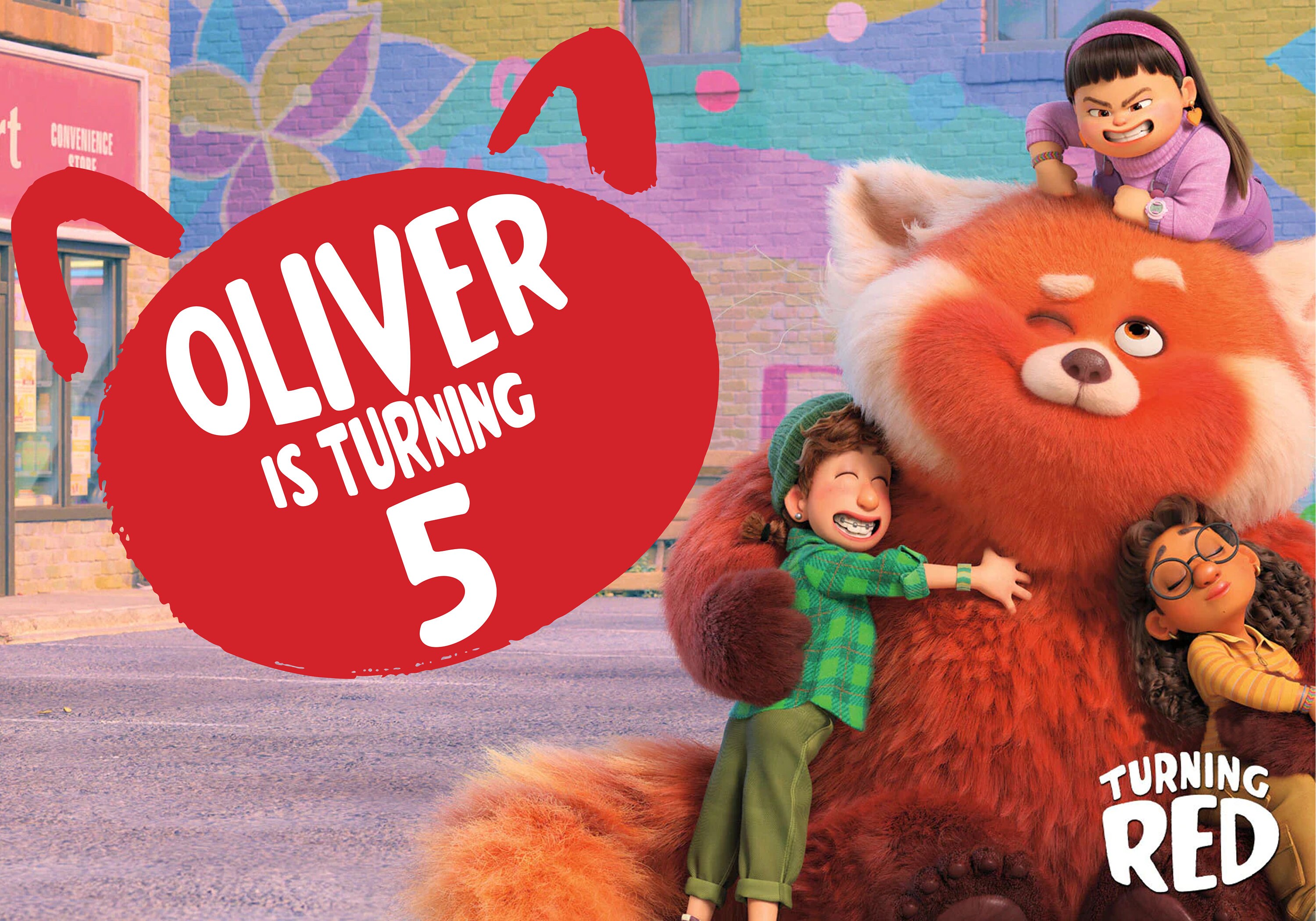 Turning Red Party Backdrop Designturning Red Custom Birthday - Etsy