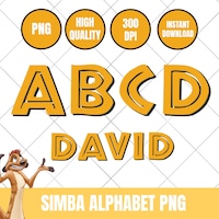Lion King Alphabet Numbers PNG: Jungle Party Decor (digital Download ...