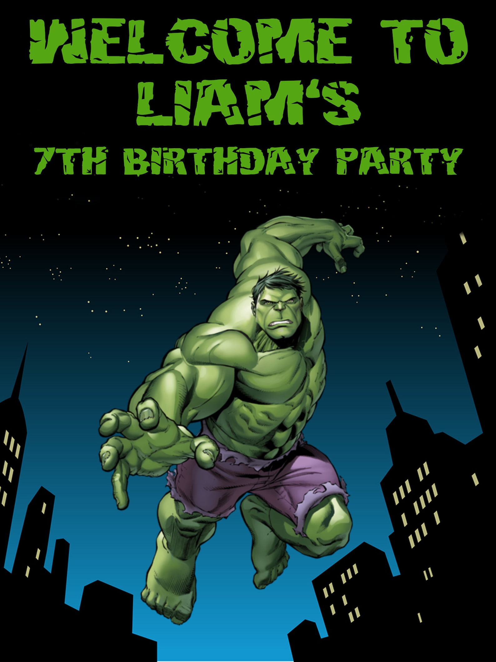 Hulk Birthday Backdrop Superhero Birthday Banner Hulk - Etsy