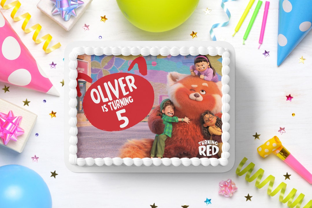 Turning Red Personalized Edible Cake Topper -turning Red Cake Top ...