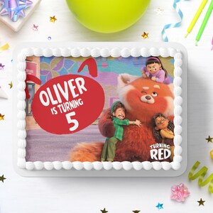 Turning Red Personalized Edible Cake Topper -turning Red Cake Top ...