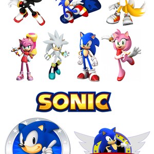 Sonic Cupcake Topper - Printable Sonic Customised, Sonic Sticker ...