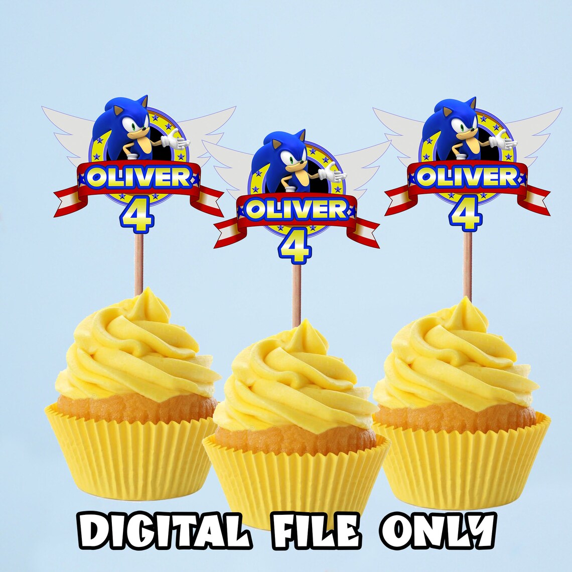 Printable Sonic Customised Party Set Sonic Cake Topper Sonic - Etsy