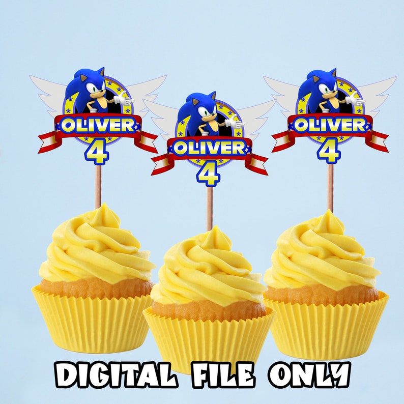 Printable Sonic Customised Party Set Sonic Cake Topper Sonic - Etsy