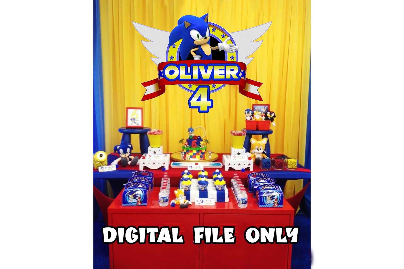 Printable Sonic Customised Party Set Sonic Cake Topper Sonic - Etsy