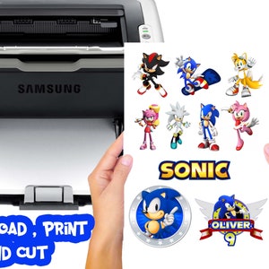 Sonic Cupcake Topper - Printable Sonic Customised, Sonic Sticker ...