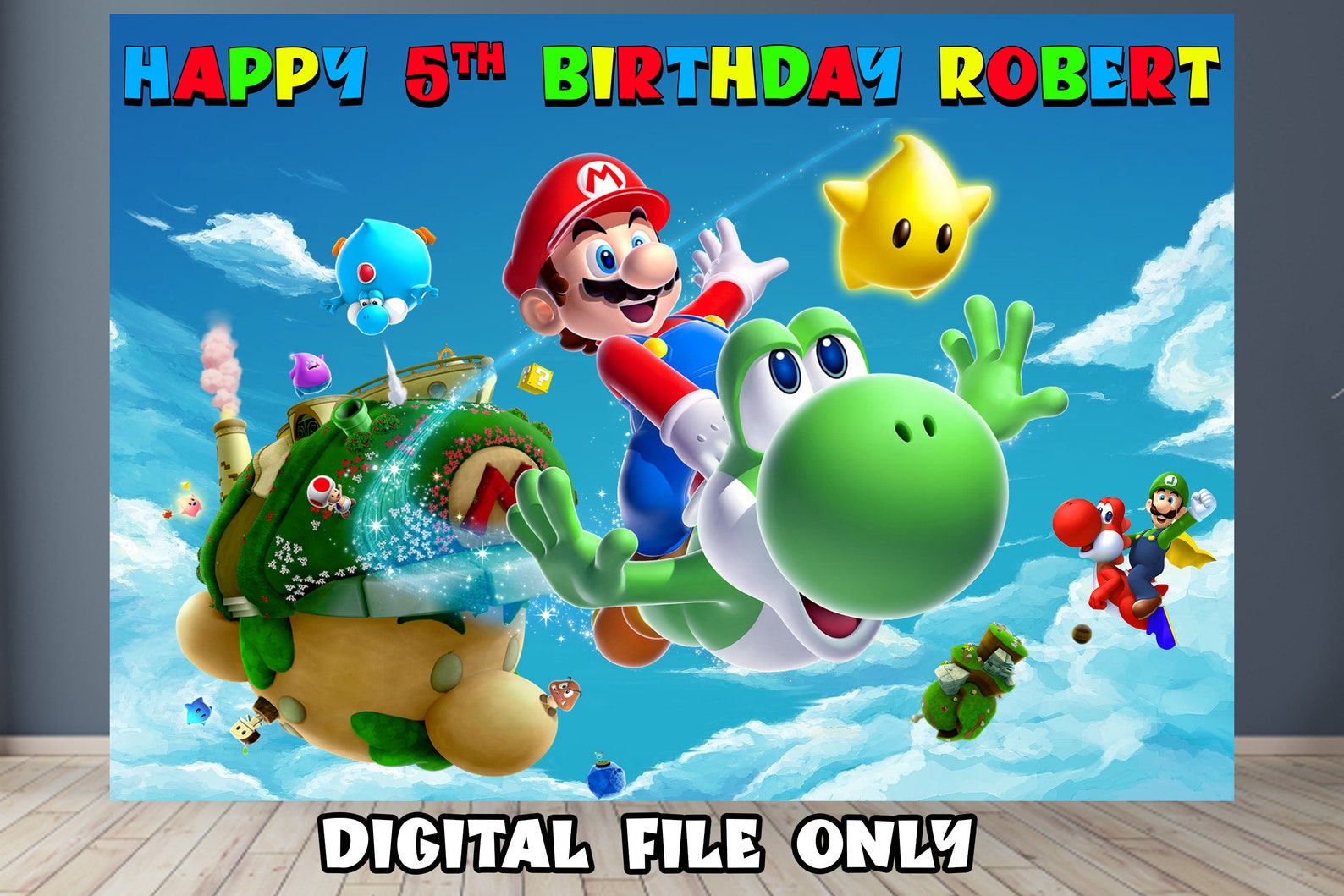 Super Mario Birthday Banner, Mario Birthday Banner, Luigi Birthday ...