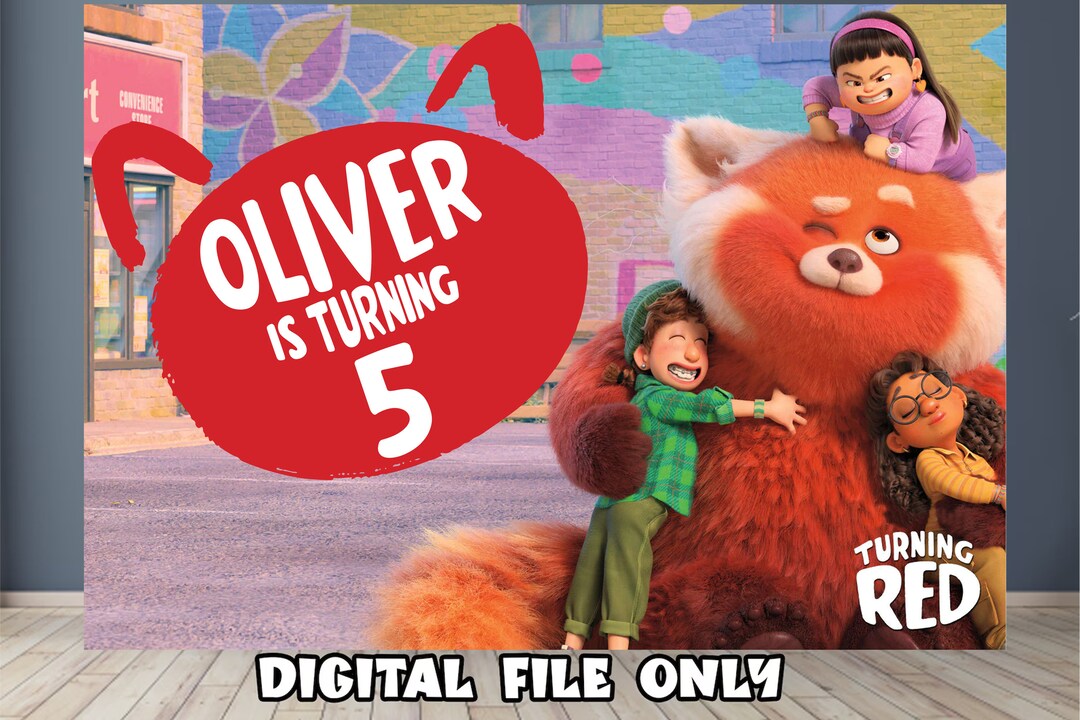 Turning Red Party Backdrop Design,turning Red Custom Birthday Banner ...