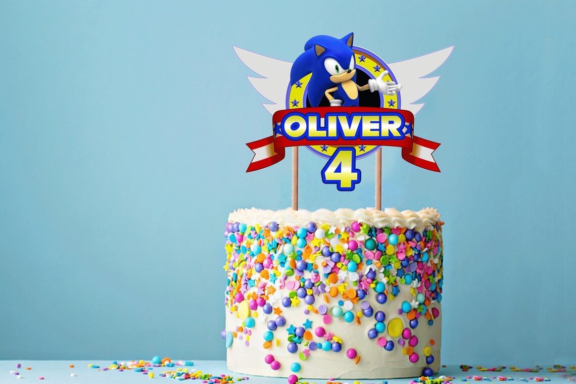 Printable Sonic Customised Party Set Sonic Cake Topper Sonic - Etsy