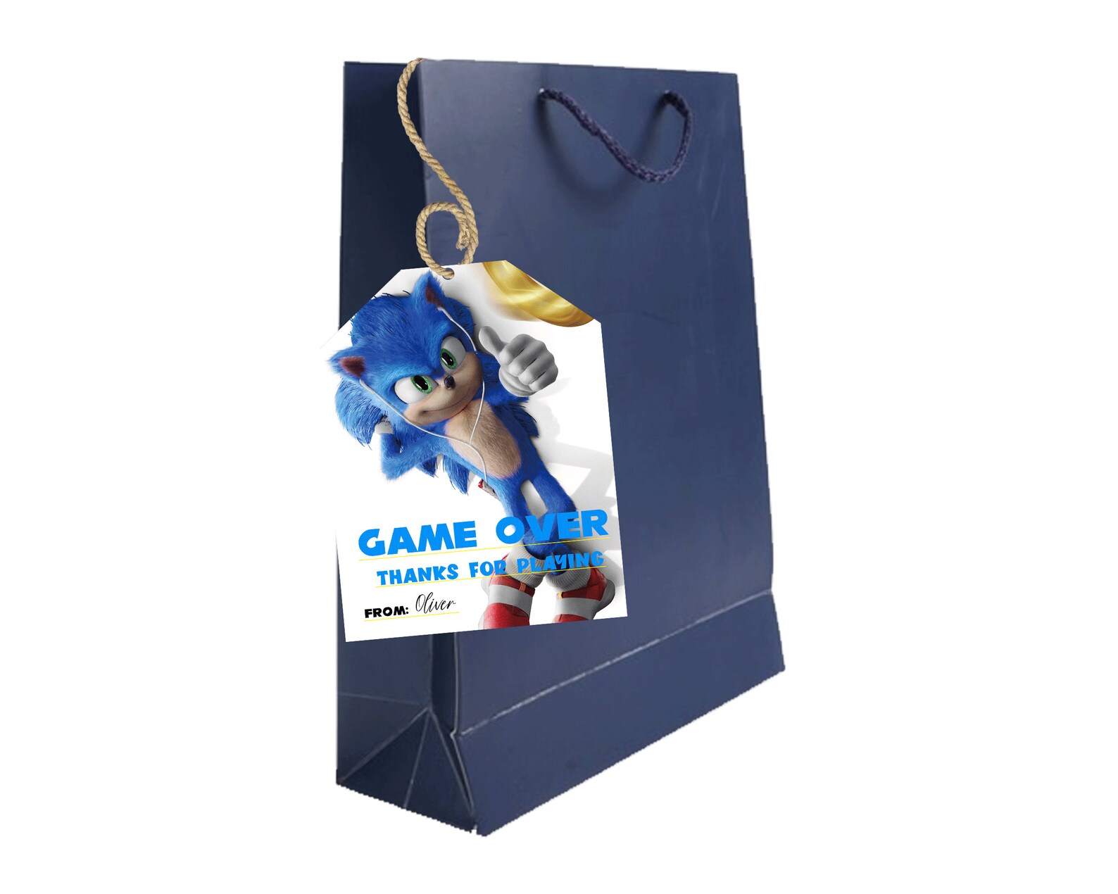 Sonic Thank You Tag Sonic Birthday Party Sonic Thank You - Etsy