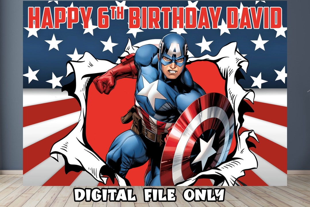 Superhero Captain, Birthday Digital Background,america Digital Backdrop ...