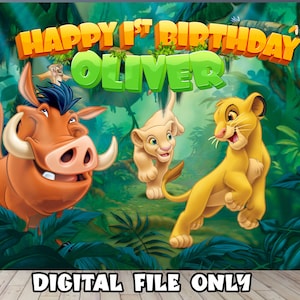 Simba Birthday Bannersimba Birthday Backdropsimba - Etsy