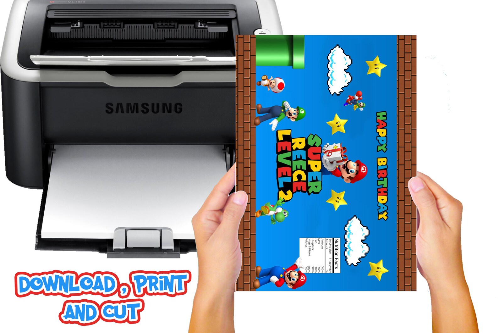 Super Mario Chips Bag Label, Super Mario Party, Super Mario Decoration ...